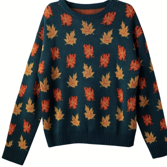 Sweaters | Womens Maple Leaf Crew Neck Sweater | Poshmark